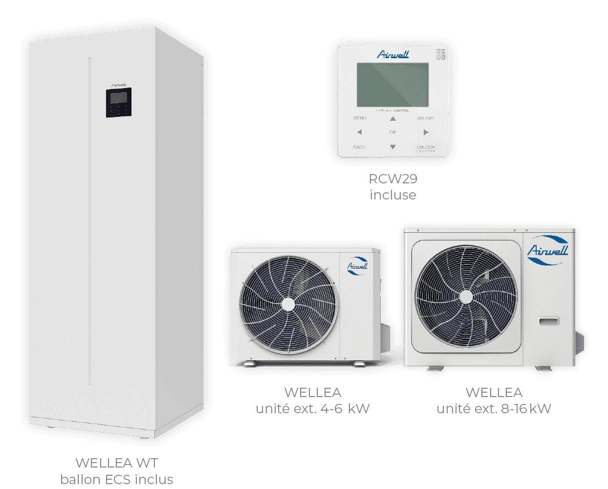 Pompe à chaleur Airwell split air/eau - Wellea WT - Airwell pour les ...