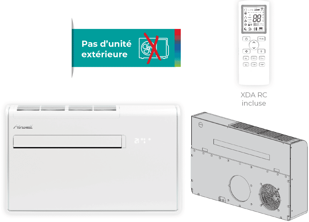 Climatiseur Airwell - Console monobloc XDA - Réversible - Airwell pour ...